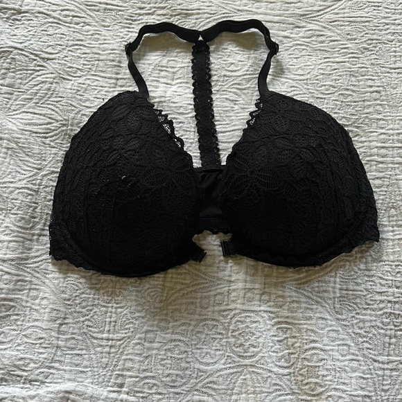 PINK Victoria's Secret | Intimates & Sleepwear | Black Lace Push Up Bra ...